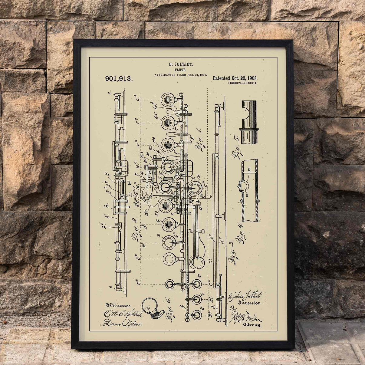 Poster | Patente de flauta D. Julliot 1908 | MORYARTY